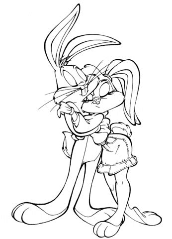 Bugs Bunny In Love Coloring Page Bunny Coloring Pages Love Coloring