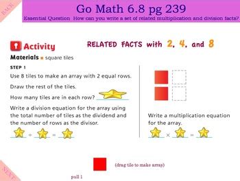Go Math Interactive Mimio Lesson Algebra Write Related Facts
