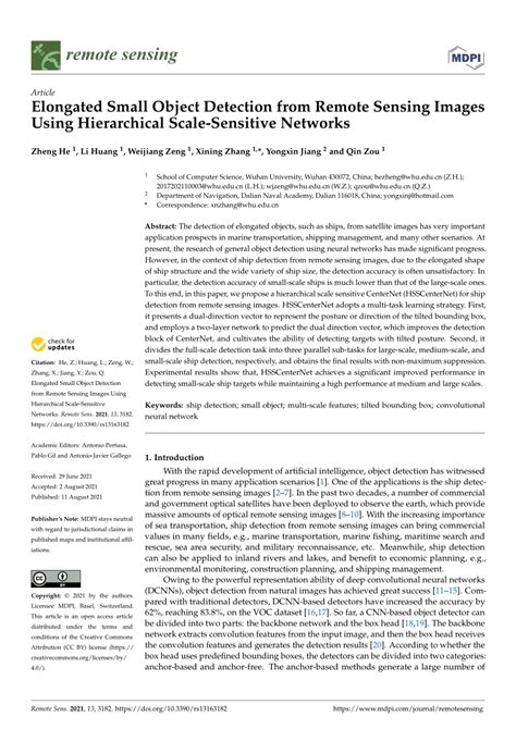 Pdf Elongated Small Object Detection From Remote Sensing Images Using