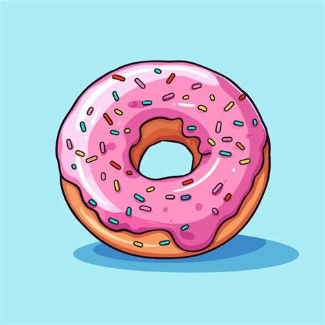 스프링클이 있는 도넛 그림 프리미엄 벡터