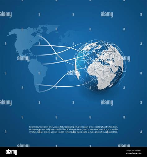Cloud Computing And Networks Concept With Earth Globe And World Map