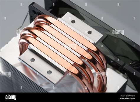 CPU Cooler Copper Heat Pipes Close Up Macro Shot Stock Photo Alamy