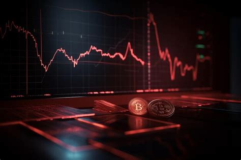 premium ai image a coin with a red line graph in the background