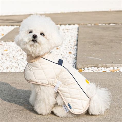포우에블 판쵸 퀄팅 발열 패딩아이보리 페오펫몰