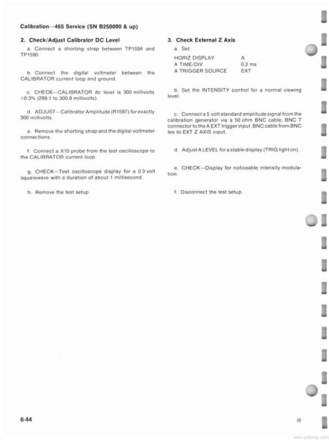 Tektronix 465 Calibration
