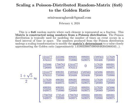 6x6 random matrix for event frequencies srinivasa raghava k posted on