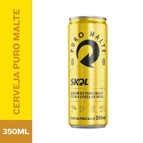 Cerveja Skol Puro Malte Lata Sleek 350ml