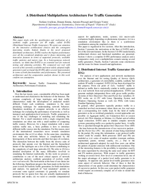 Pdf A Distributed Multiplatform Architecture For Traffic Generation Stefano Avallone