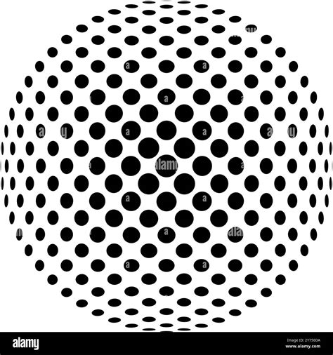 Monochrome Round Halftone Pattern Isolated On A White Background Vector Illustration Stock