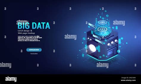 3d Isometric Illustration With The Concept Of Sorting Big Data On A
