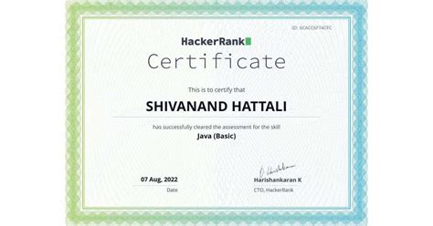 Hackerrank Shivanand Hattali