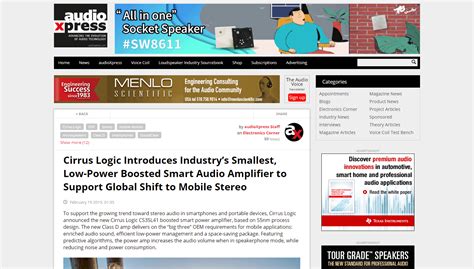 Cirrus Logic Introduces Industrys Smallest Low Power Boosted Smart