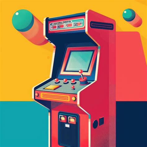 Premium Photo Retro Arcade Game Machine Retro Arcade Game Vector Illustration