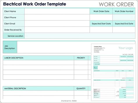Excel Work Order Template Excel Work Order Template Free Excel