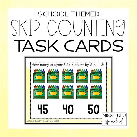 school skip counting task cards miss lulu