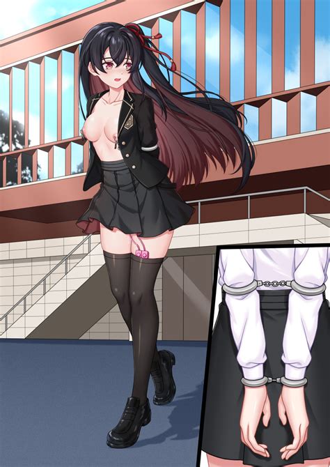 Rule 34 Absurdres Black Hair Black Jacket Black Skirt Bondage Bound Bound Arms Bound Wrists