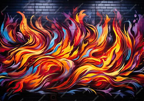 Premium Ai Image A Street Artinspired Fire Background Featuring