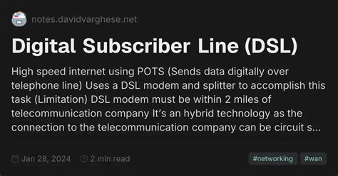 Digital Subscriber Line Dsl