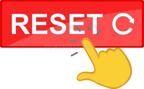 Yellow Hand Touch Reset Button Stock Vector Illustration Of