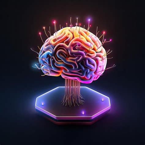 Premium Ai Image 3d Model Rendering Of A Futuristic Brain