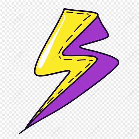 Cartoon Lightningthunder Effectthunderyellow Lightning Png