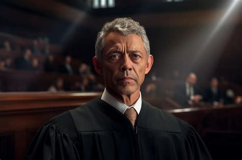 Premium Ai Image Male Judge In Court With Generative Ai