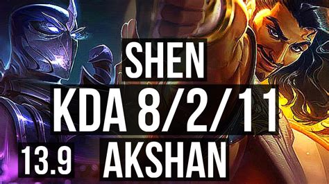 Shen Vs Akshan Mid 8211 700 Games 900k Mastery Kr Master