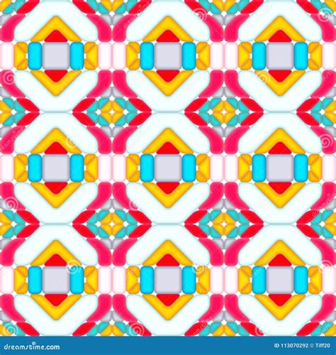 Mosaic Seamless Geometric Pattern Of Squares And Triangles Stock Vector Illustration Of Print