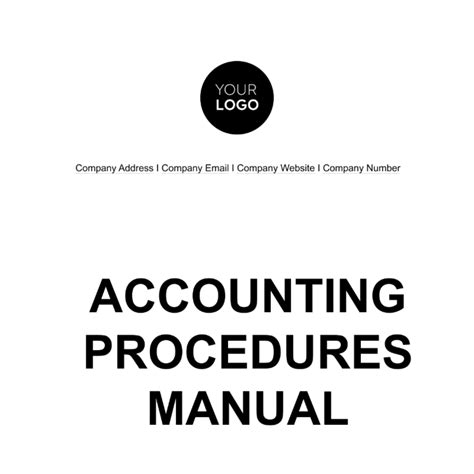Accounting Procedures Manual Template Edit Online And Download Example