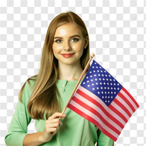 Beautiful Young Girl Holding The American Flag Usa Usa Flag Girl