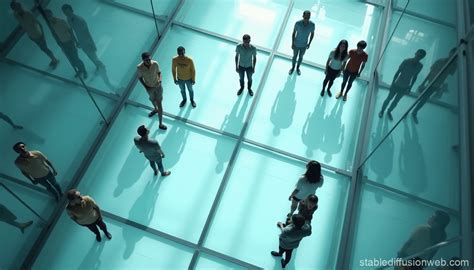 People On A Glass Floor Platform Stable Diffusion Online