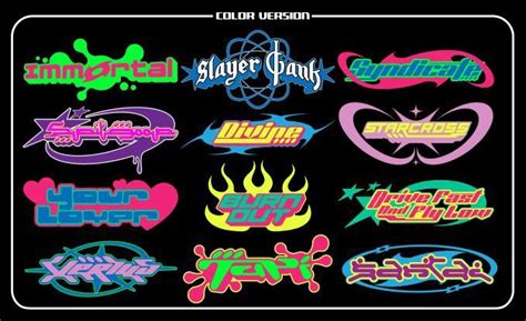 Custom Y2k Logo Designs Adobe Illustrator Illustration Photoshop