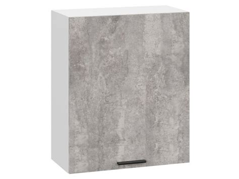 Кухонный модуль навесной шкаф Модус с полками с доводчиками 60х29 6х72 см Белый Цемент