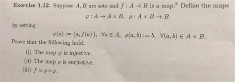 solved suppose a b are sets and f a rightarrow b is a