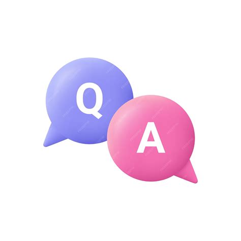 Q와 문자 질문과 답변 Faq 채팅 3d 벡터 아이콘 만화 최소한의 스타일 연설 거품 프리미엄 벡터