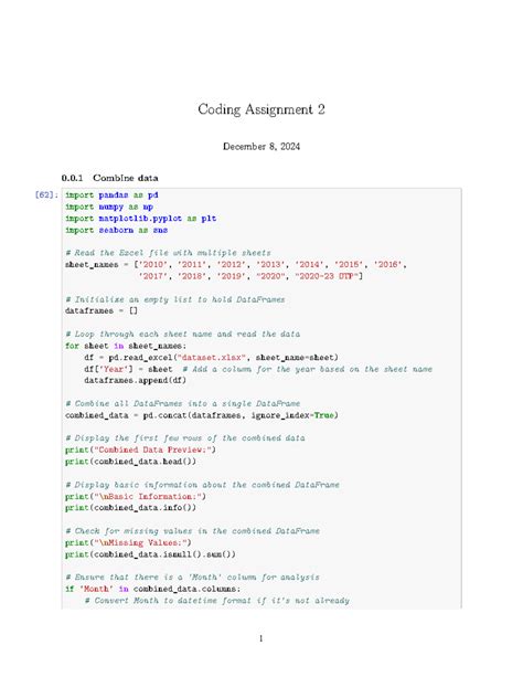 Coding Assignment 2 Data Analysis And Visualization Techniques Studocu