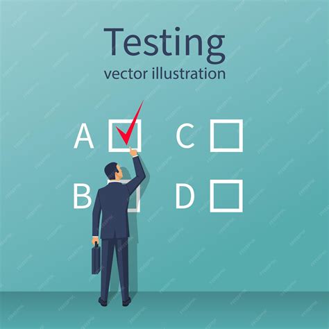 Premium Vector Businessman Is Testing Vector Illustration Flat Design Filling Writing Tests