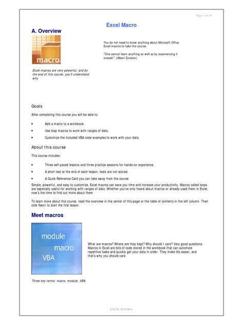 a overview excel macro pdf visual basic for applications