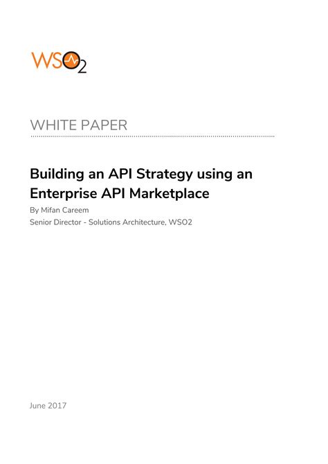 Wso2 Building An Api Strategy Using An Enterprise Api Marketplace PDF