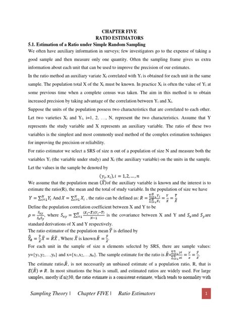 sampling ch 5 pdf estimator sampling statistics