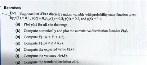 solved exercises b 1 suppose that xis a discrete random variable with