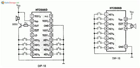 Микросхема HT2886 - генератор звукового сигнала (8 звуков)
