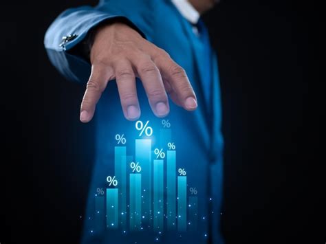 Premium Photo Businessman Show Graph With Percentage For Special
