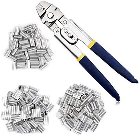 Speedwox 10 Zoll Crimpzange Mit 180 Stück Aluminium Doppelbarrel