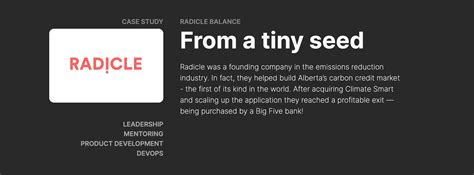 Radicle Balance From A Tiny Seed A Case Study Netsign
