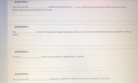 Solved Question 1 You Can Use The Statement To Exit The