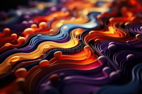 Abstract Colorful Wave Pattern With Vibrant Hues And Dynamic Flow Stock Illustration