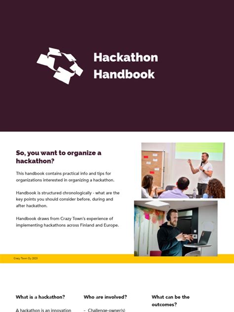 Hackathon Handbook Pdf Mentorship Startup Company