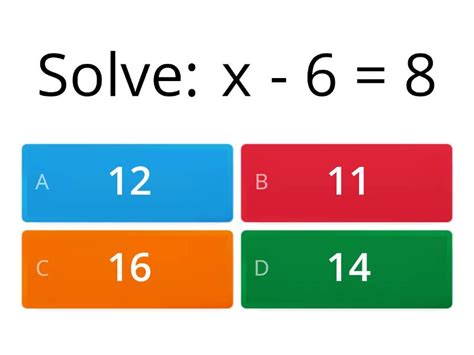Linear Equation Quiz