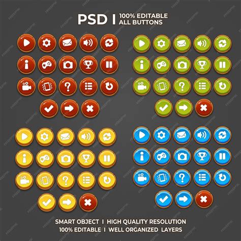 Premium Psd Set Of Game Ui Game Ui Set Game Ui Button Game Button Game Ui Psd Game Ui Template